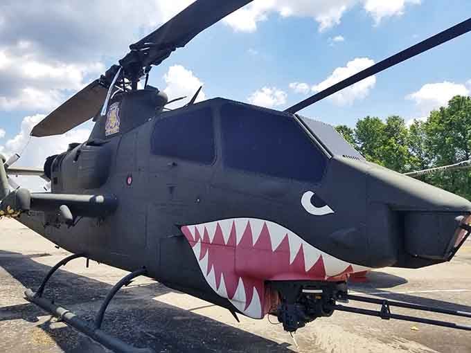 With its shark-like grin, this Bell AH-1 Cobra attack helicopter seems to say, "You should see what I can do when I'm really angry."