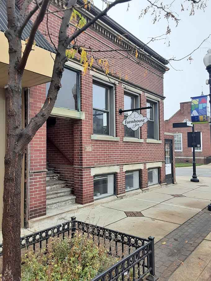 This inviting brick building on Main Street proves that small-town businesses still know how to create welcoming spaces that feel like home.