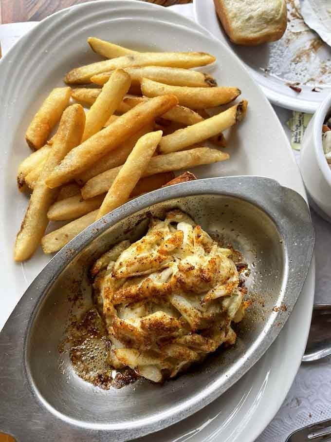 When your crab cake needs its own boat-shaped dish, you know you're in the right place for lunch.