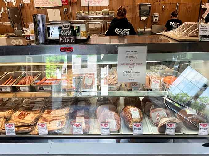 The meat counter where dreams come true and vegetarian resolve crumbles faster than you can say "just one slice."