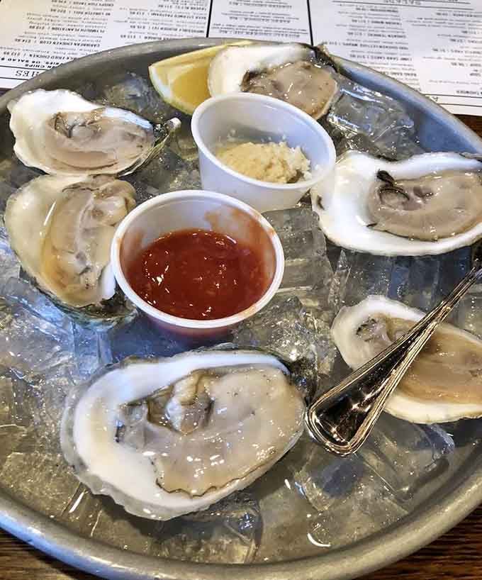 Fresh oysters on ice &ndash; nature's perfect appetizer and possibly the same briny delights that sustained our founding fathers through lengthy constitutional debates.