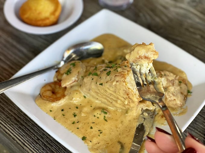 Shrimp and grits so creamy they'll make you forget every diet you ever attempted.