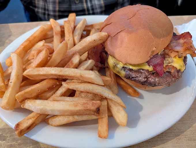 That burger and fries combo looks like it could solve most of life's problems, honestly.