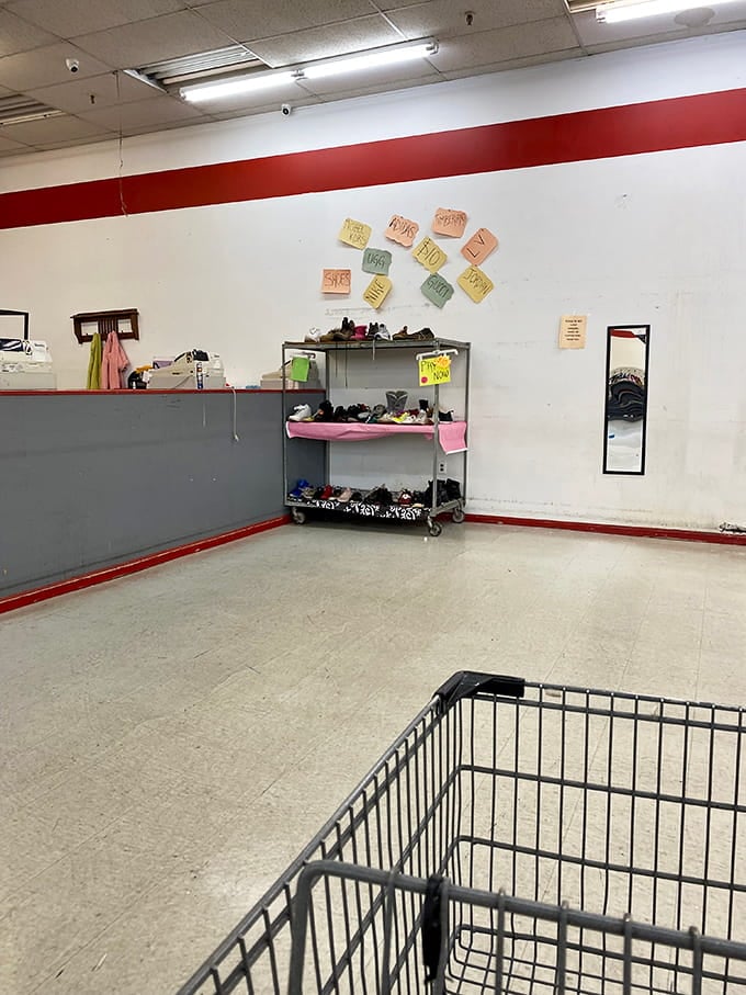 Wide aisles and organized sections prove thrift shopping doesn't have to feel like navigating a maze blindfolded.