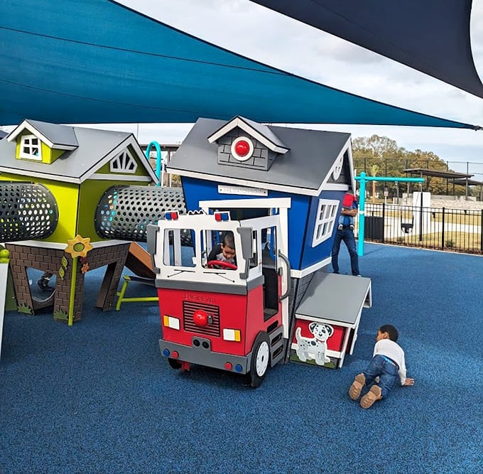 Every kid dreams of driving a fire truck, and this one never runs out of gas.