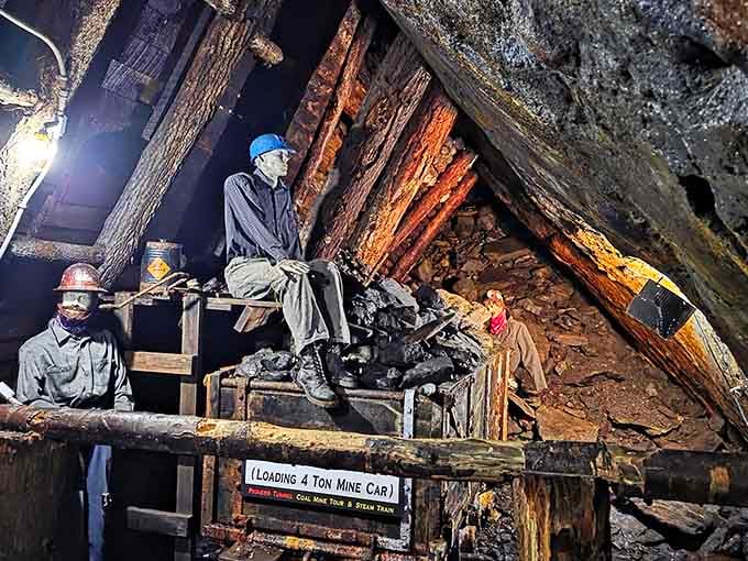 These mannequin miners demonstrate the backbreaking work that powered America, making your desk job seem suddenly more appealing.