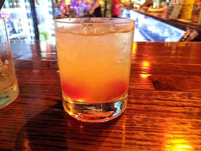 Sometimes the best gaming fuel comes in a glass with a gradient that matches the sunset perfectly.