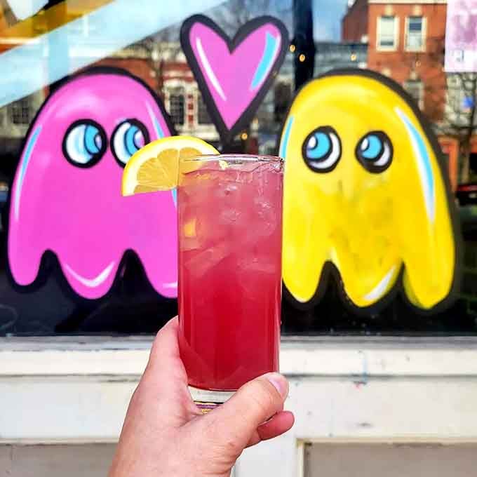 When Pac-Man's ghosts fall in love, they apparently create the perfect backdrop for your next Instagram-worthy cocktail moment.