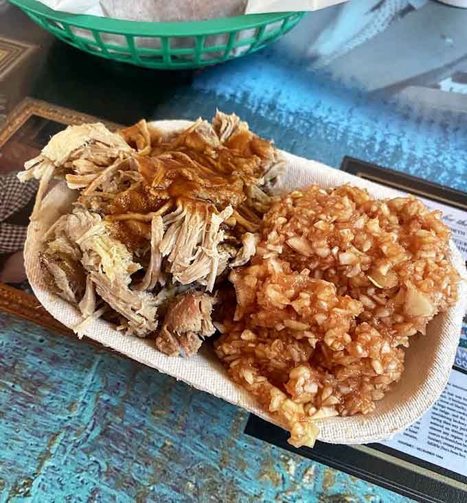 Pulled pork with that gorgeous bark meets crispy fried goodness, proving that sometimes simple combinations create pure magic.