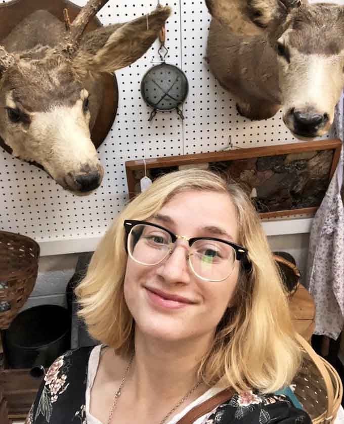 When taxidermy photobombs your antique mall selfie, you know you've found the right place to spend Saturday afternoon.