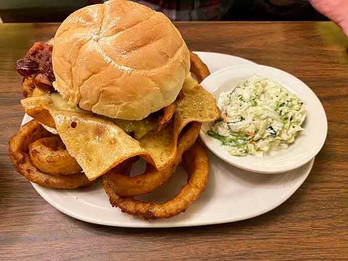 Bacon, cheese, and that signature crispy edge make this burger worth breaking your New Year's resolution for.