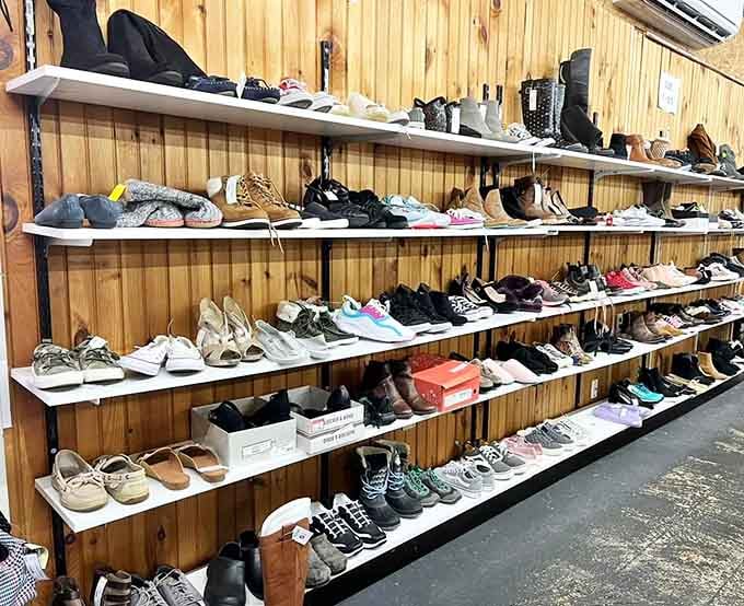 If Imelda Marcos opened a consignment shop, this shoe section would make her proud. Every style, every season, every occasion.