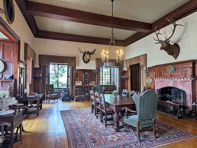 Where mounted deer heads and chandeliers create the ultimate "I've arrived at the castle" dining experience.