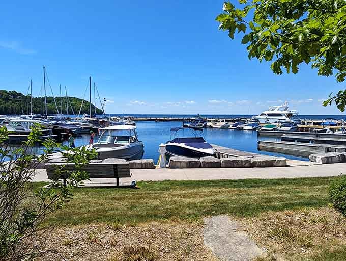 The marina where boats outnumber drama, and the only thing deeper than the water is your relaxation.