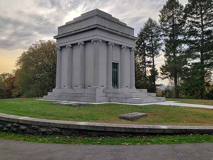 The William Rockefeller Mausoleum proves that even in death, some families prefer neoclassical columns and serious statements.