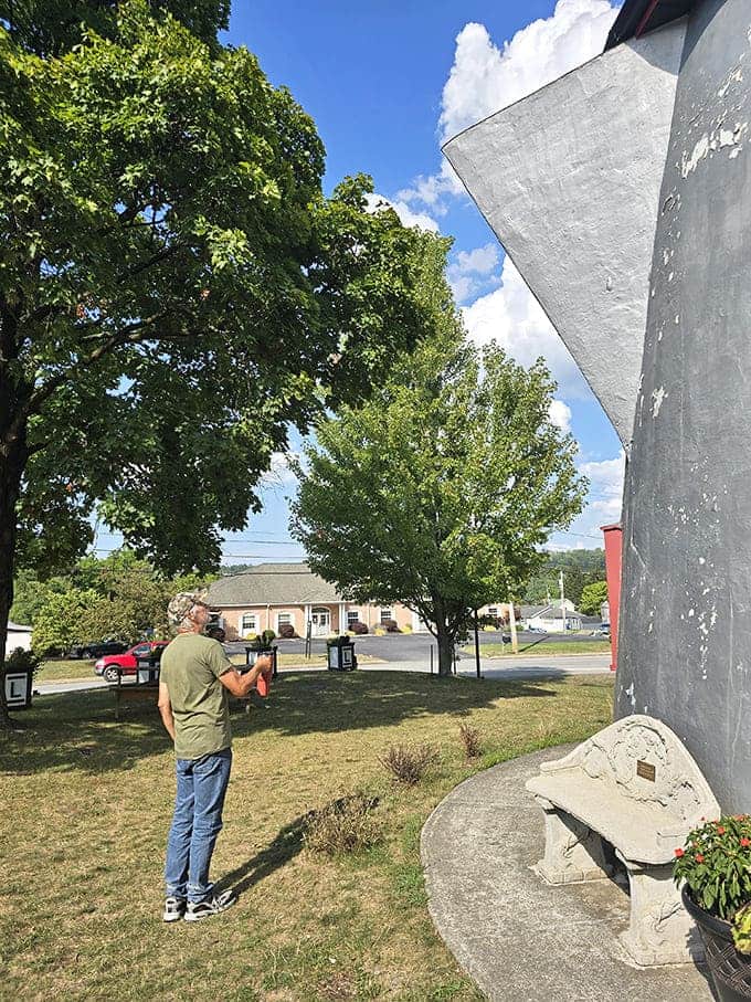 Every visitor becomes a photographer here, because how often do you stand beside a giant coffee pot?