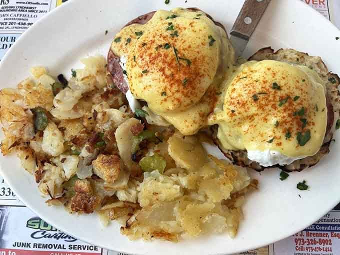 Eggs Benedict done right, with hollandaise so perfect it deserves its own standing ovation and encore.