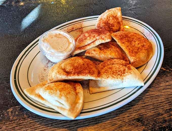 Golden-brown pierogis that would make your Polish grandmother jealous, even if she won't admit it out loud.
