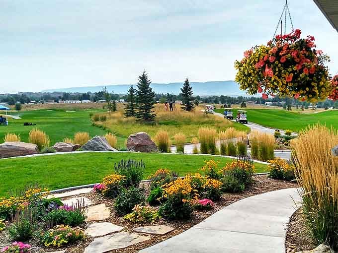 Three Crowns Golf Club showcases Wyoming's ability to create lush green oases amid the high plains, with mountain views included at no extra charge.