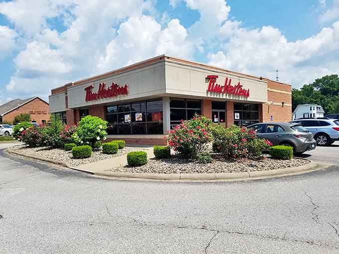Even in West Virginia, Canadians have planted their coffee flag. This Tim Hortons promises a double-double and a friendly "eh" with every visit.