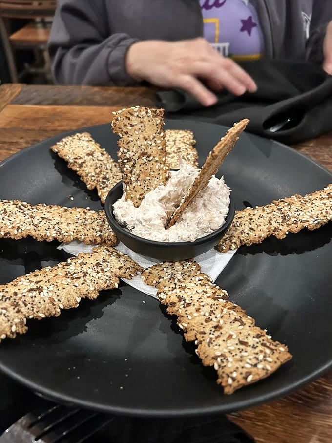 Sesame-crusted tuna dip arrives like edible art, ready to disappear faster than your willpower can handle.