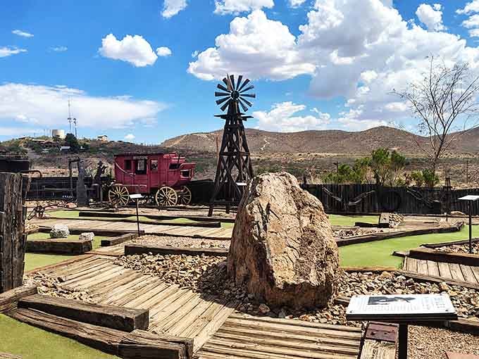 Old Tombstone Western Theme Park features mini-golf with a frontier twist, because why shouldn't putting involve windmills and stagecoaches?