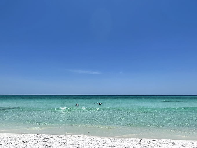 Water so clear you can count your toes, which is more than you can say for most beaches.