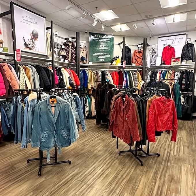 A rainbow of jackets proving that looking fabulous doesn't require explaining the charge to your spouse later.