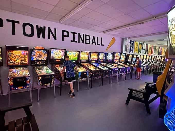 Uptown Pinball lights up like Vegas for the flipper-fingered crowd. Where nostalgia meets skill in a symphony of bells, lights, and satisfying mechanical thunks.