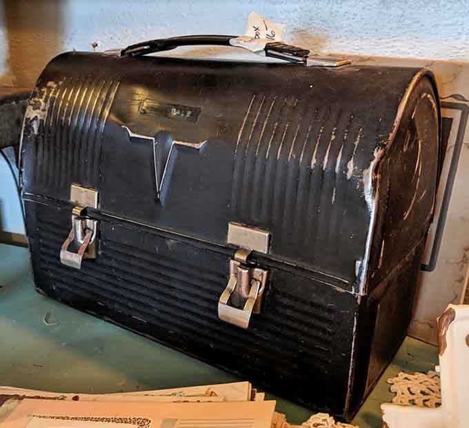 Not your average lunch pail! This vintage toolbox once carried a working man's sandwich long before meal prep was trendy.