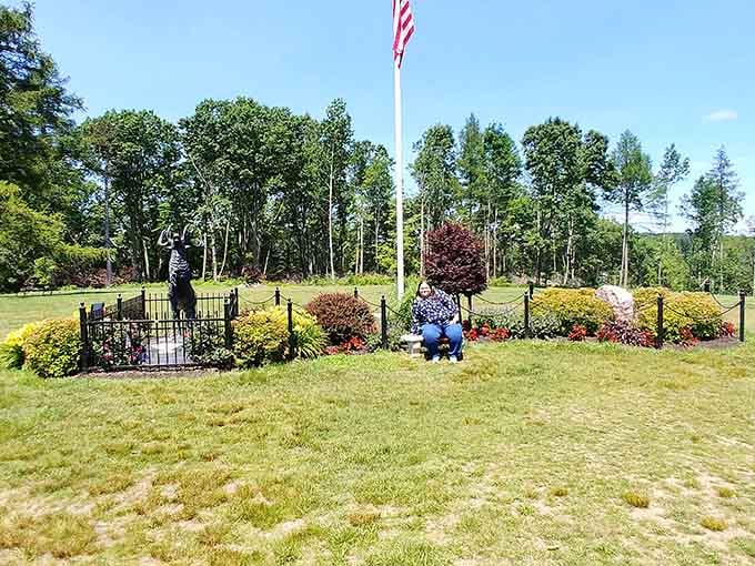 Even the memorial gardens here have more character than most people's entire vacation photo albums combined.