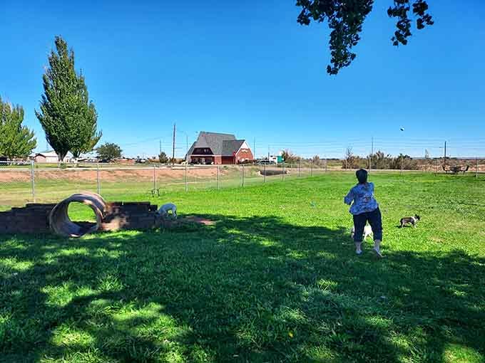 Green grass in the desert is like finding an oasis, and this park proves small towns know how to create community gathering spots.