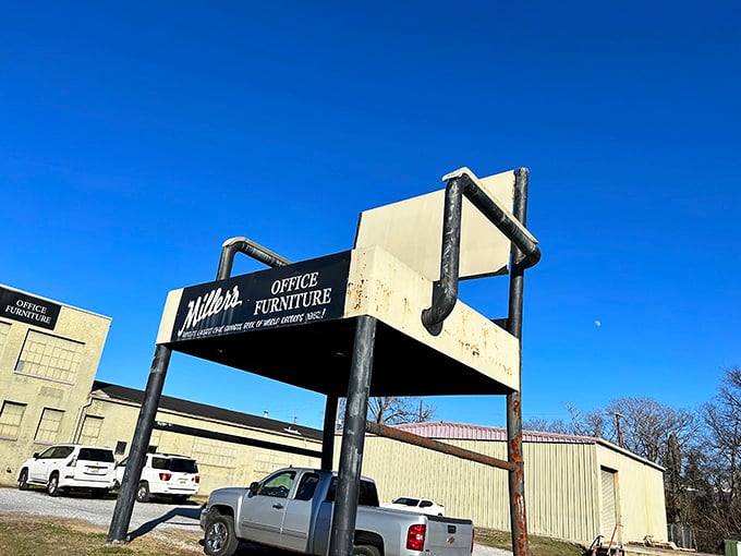 Miller's Office Furniture doesn't just sell chairs; they've built a monument to workplace seating that's impossible to ignore.