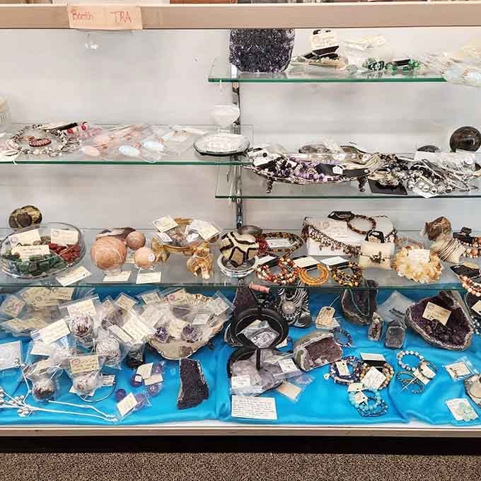 Jewelry cases that sparkle with possibilities—each bracelet and brooch carrying stories from cocktail parties and special occasions of decades past.