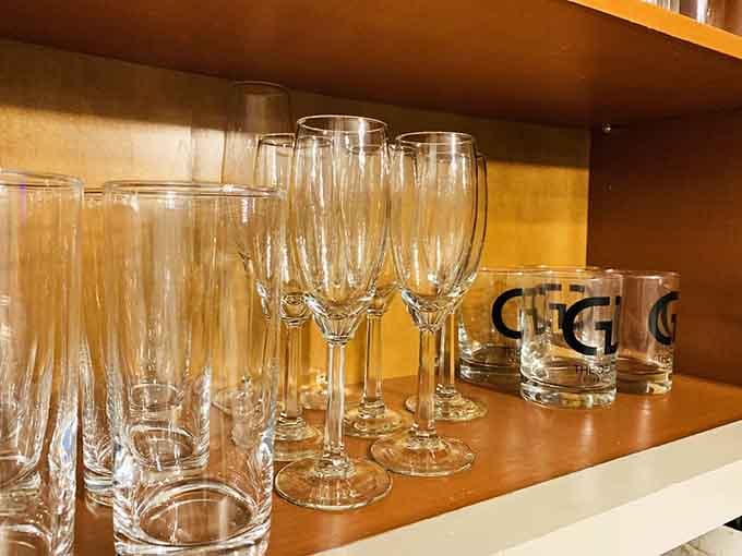 Crystal-clear glassware lined up like soldiers, ready to elevate your next dinner party without destroying your budget.