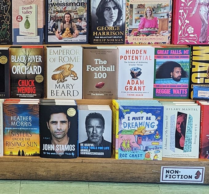 The non-fiction section&mdash;where George Harrison's reluctance meets Ree Drummond's enthusiasm in an unlikely literary friendship.