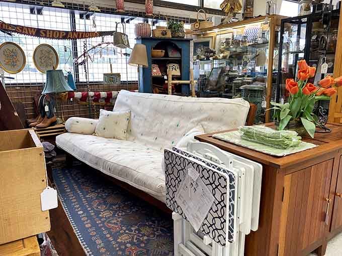 Mid-century modern meets southwestern comfort. That sofa has hosted more interesting conversations than most talk shows.