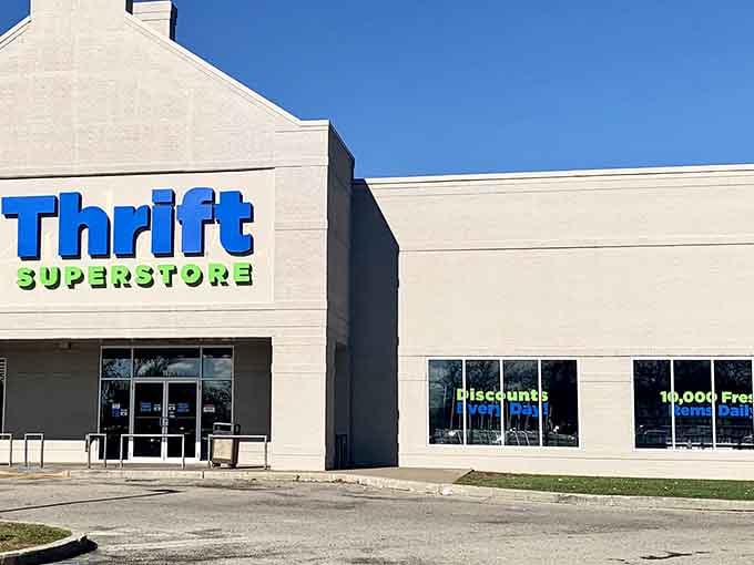 Clean lines and modern signage prove that thrift shopping has evolved far beyond dusty basement rummaging days.