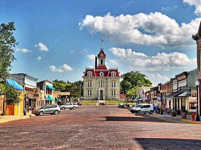 That courthouse commands attention like a French castle dropped onto the Kansas prairie by mistake.