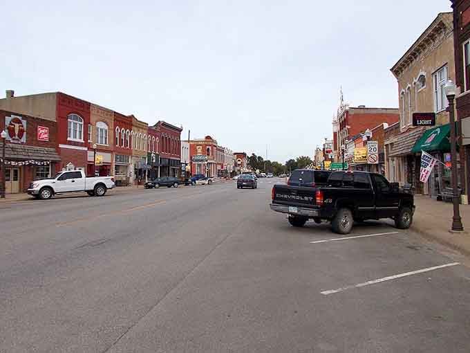 Council Grove's historic main street showcases classic brick buildings where you can stroll for free, soaking in small-town charm.