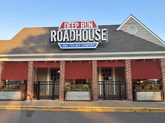 Those red awnings aren't just for show &ndash; they're signaling the flavor alarm happening inside Deep Run Roadhouse.