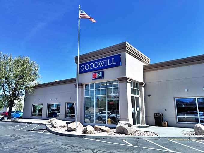 Goodwill's clean lines and American flag welcome thrifters of all stripes. The Switzerland of secondhand&mdash;neutral territory for bargain hunters everywhere.