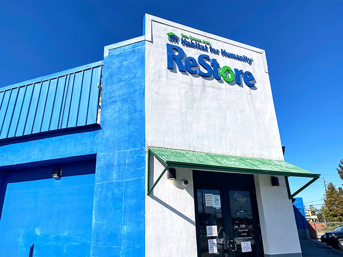 That brilliant blue building isn't just eye-catching &ndash; it's home to DIYer dreams and renovation rescues.