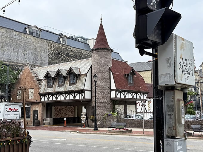 Mader's Restaurant brings old-world German charm to downtown Milwaukee. That tower isn't compensating for anything&mdash;it's just magnificent!