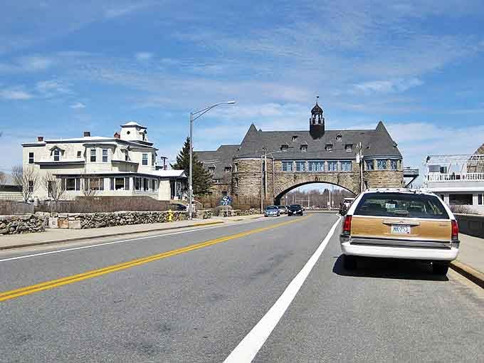 Narragansett's stone towers stand guard over the coastline like ancient sentinels watching eternal waves.