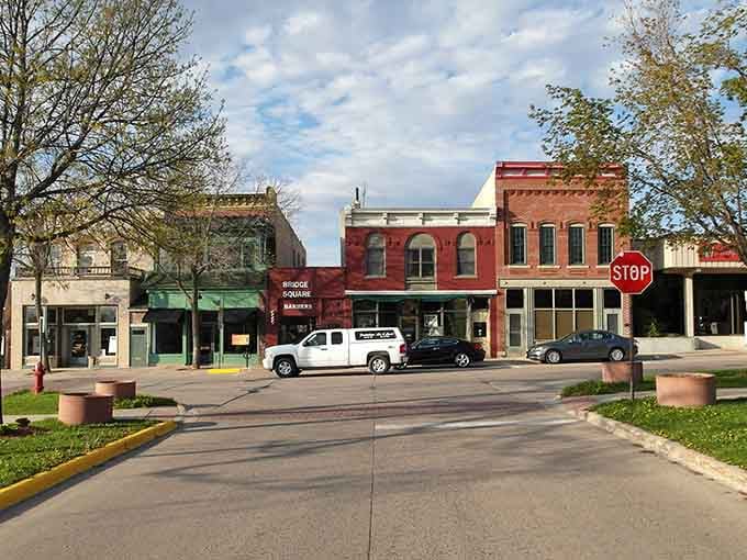 Bridge Square's vintage storefronts create a scene so perfectly preserved you half expect Andy Griffith to stroll by.
