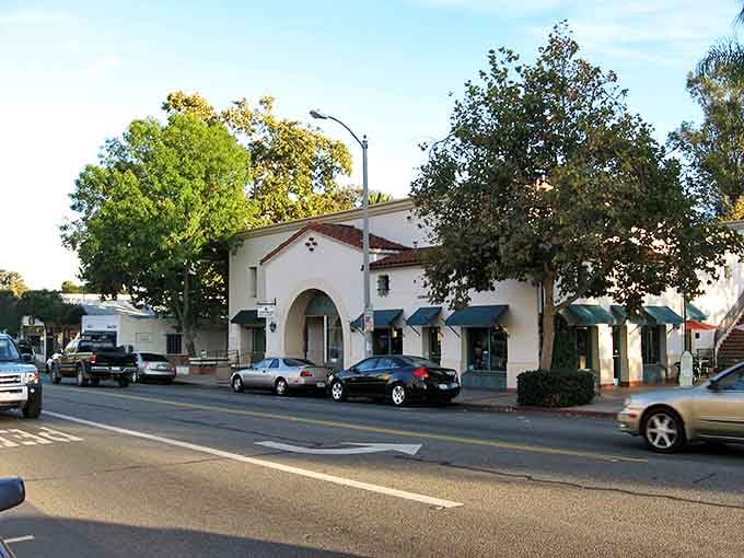 The main street in Ojai invites leisurely exploration, where time seems to slow down by local decree.