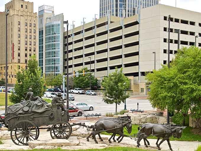 Omaha balances urban amenities with surprising affordability, showcasing pioneer spirit in its downtown sculptures.