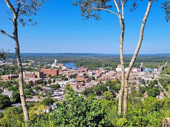 From up here, Red Wing spreads out like a postcard someone actually wants to send home.