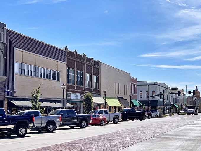 Salina's historic downtown brick buildings tell stories of yesteryear. Window shopping here doesn't require a second mortgage!